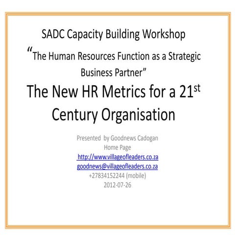 SADC Capacity Building Workshop | PPT