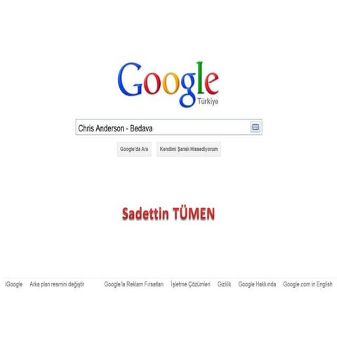 Chris Anderson - Bedava | PPTX