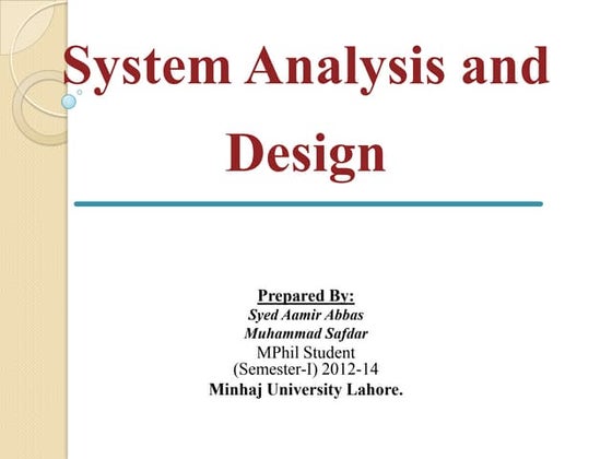 Structured Analysis And Structured Design Ppt