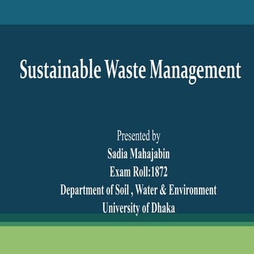Sustainable Waste Management | PPTX