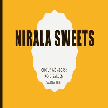 Nirala Sweets | PPT