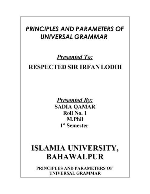 Introduction to linguistics syntax | PPTX | Programming Languages | Computing