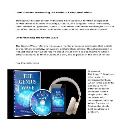 Genius Wave Pulse, Keeps it concise and impactful. | DOCX
