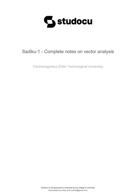 Chapter One Vector Analysis Electromagnetics Ppt