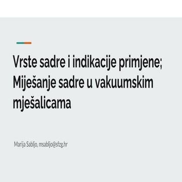 Vrste sadre i indikacije u dentalnoj medicini | PPTX