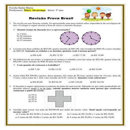 Revisão Prova Brasil - Matemática 5º ano | PDF