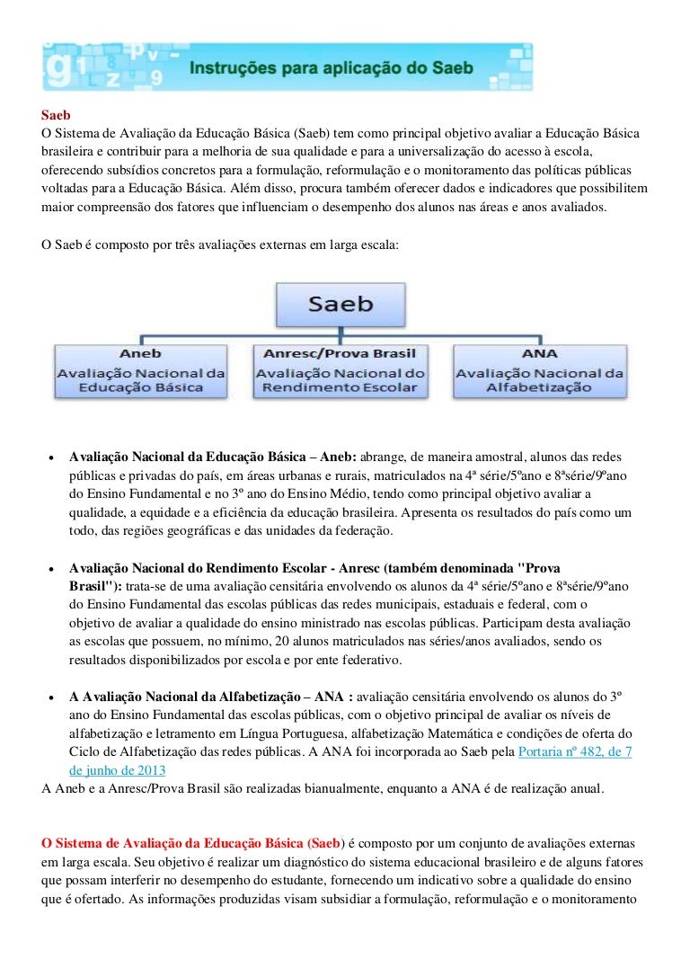Saeb prova e provinha brasil