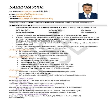 Saeed rasool cv | PDF