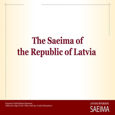 The Saeima of the Republic of Latvia | PPT