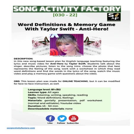 Teach English Creatively: Word Definitions & Memory Game With Taylor ...