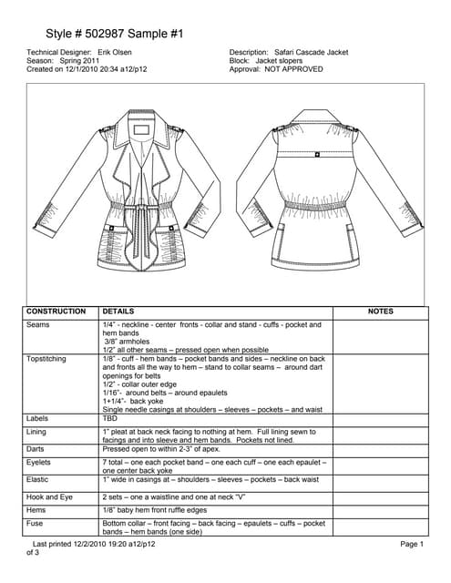 Tech pack eo17955 md | PDF