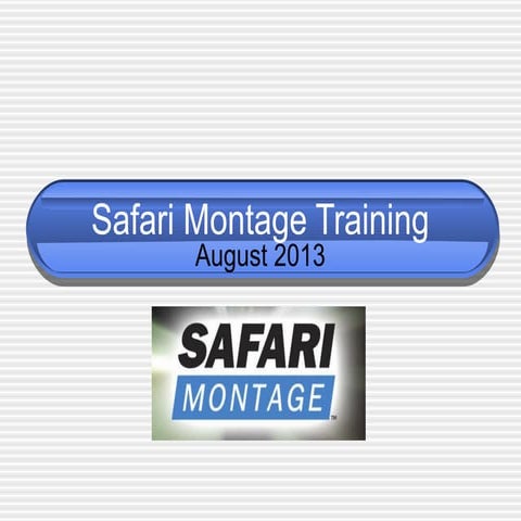 Safari montage training 2010 | PPT | Computing | Technology & Computing