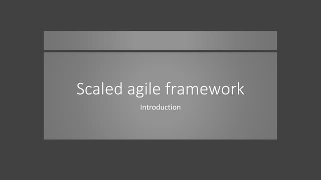 Introduction To Scaled Agile Framework Ppt 5466
