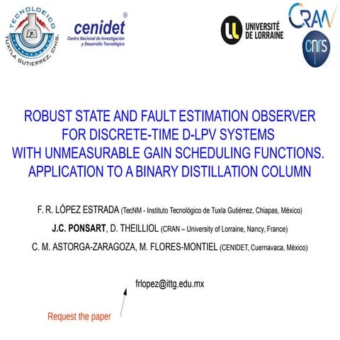 Robust state and fault estimation observer for discrete-time D-LPV systems with unmeasurable ...