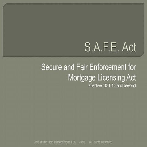 Safe Act Training | PPTX
