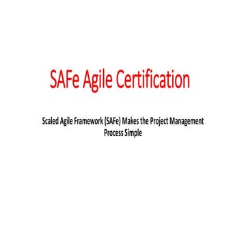 SAFe Agile Certification | PPT