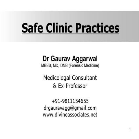 Safe clinic practices | PPT