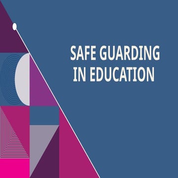 SAFE GUARDING IN EDUCATION - SAY NO TO BULLYING | PPTX