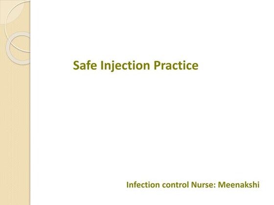 Safe injection practice | PPT
