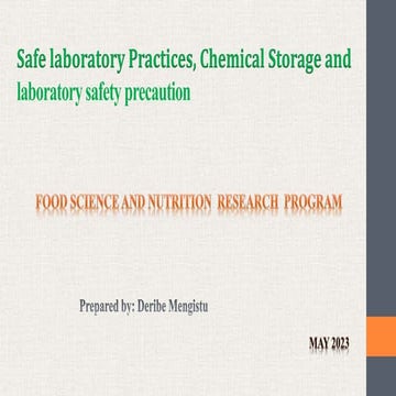 Safe laboratory Practices, Chemical Storage and laboratory safety ...