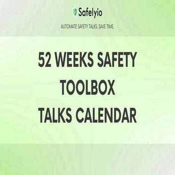 52 Week OSHA Safety Toolbox Talks Calendar (Safety Meeting Topics) | PDF