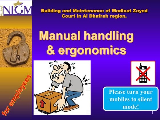 Manual Handling Training in Work Places | PPT