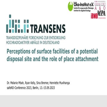 Perceptions of surface facilities of a potential disposal site and the ...