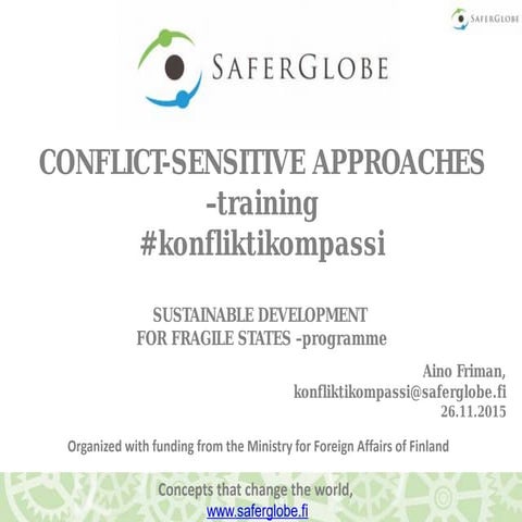 Conflict-sensitive approaches training | PDF