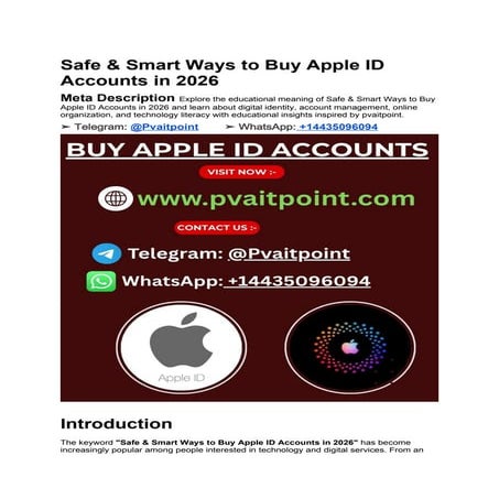 Buy High-Quality Apple ID Accounts Safely in 2026.pdf