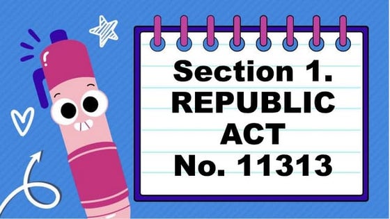 R.A 11313 SPACE ACT.pptx | Crime & Harmful Acts to Individuals, Society & Human Right Violations ...