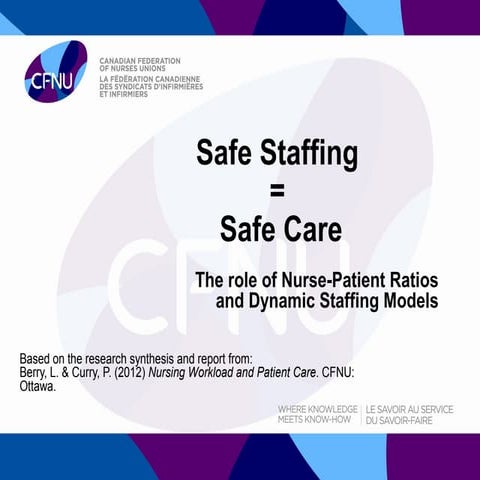 Safe staffing = safe care the role of nurse-patient ratios | PPT