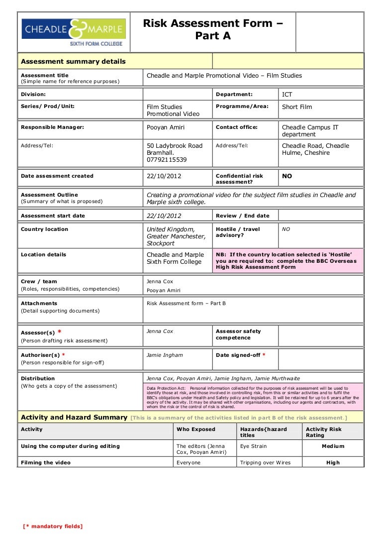Safety risk assessment-form_dec09