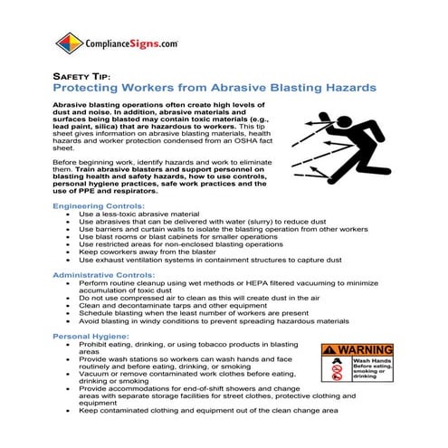 Safety Tip: Protect Workers from Abrasive Blasting Hazards | PDF