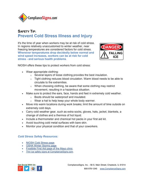 Safey Tip: Working in Cold Weather | PDF