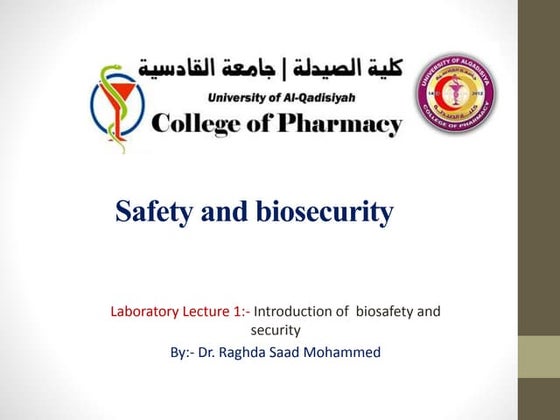 Lecture 1 introduction of biosafety & biosecurity | PPTX | Infectious ...