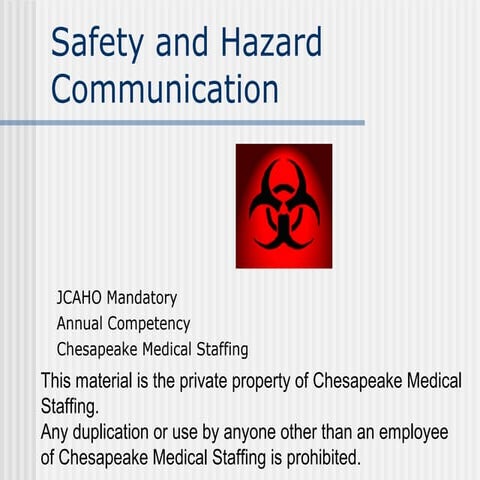 Safety and Hazard Communication | PPT