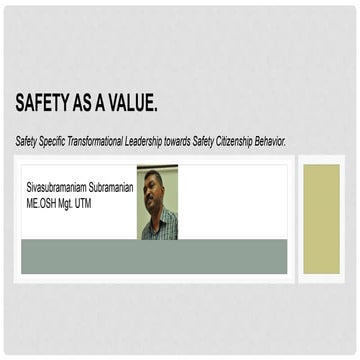 Safety as a value s.siva 2018 | PDF