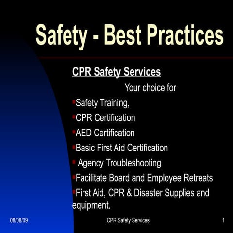 Safety Best Practices | PPT