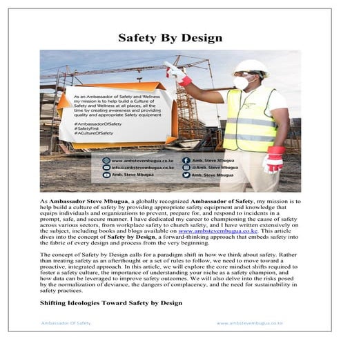Safety By Design - A Forward-thinking approach that embeds safety into ...