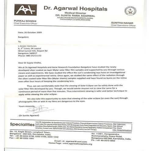 Safety Certificate Nebula Solar Eclipse Goggles | PDF