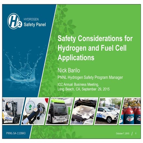 Comprehensive Safety Considerations for Hydrogen and Fuel Cell ...