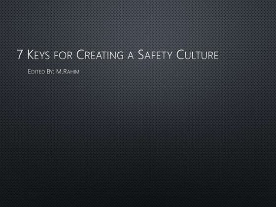 Building a Positive Safety Culture | PPTX
