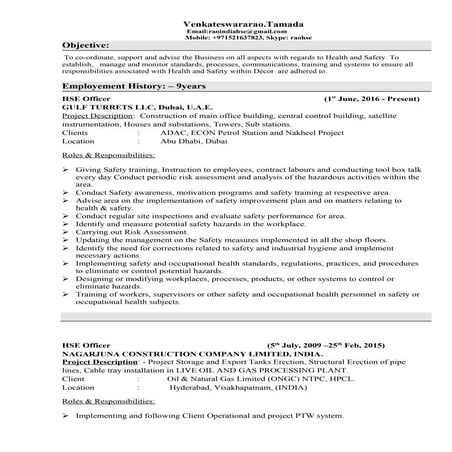 Safety cv | DOC