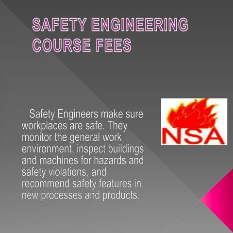safety engineering course fees | PPT