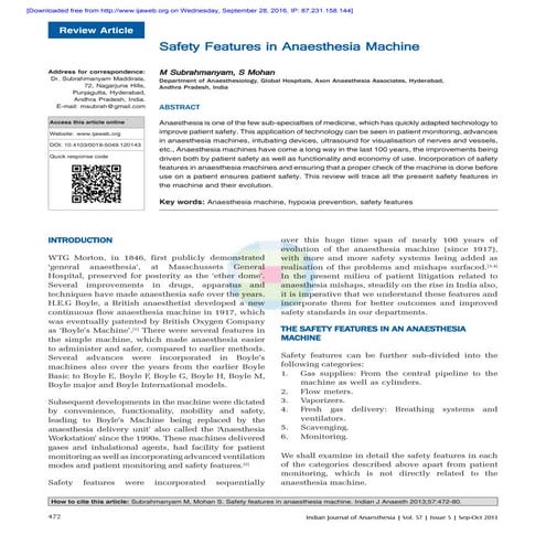 Safety features in_anaesthesia_machine-1 | PDF