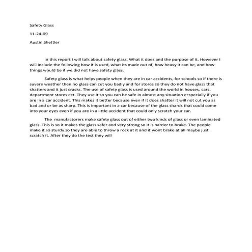 Safety Glass | DOCX