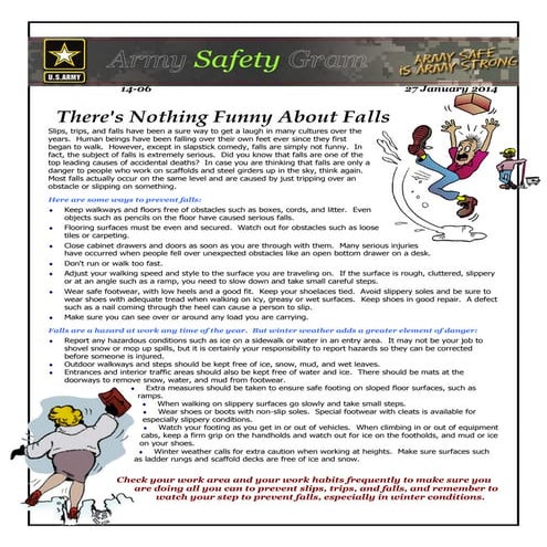 Safety gram 14 06 there's nothing funny about falls | PDF