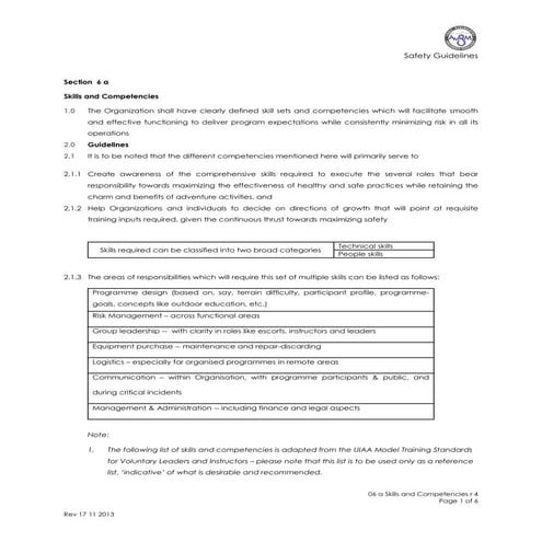 Safety guidelines by ec 06 a skills and competencies r 3 | PDF ...