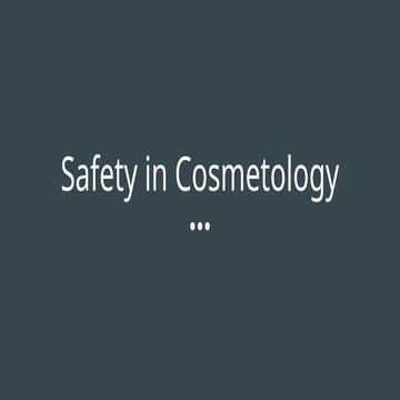 Safety in Cosmetology Power Point. Great for introduction to safety in ...