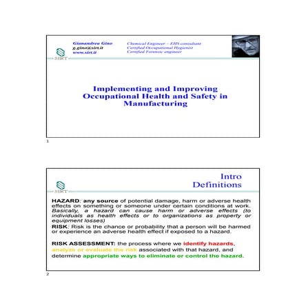 Safety in manufacturing | PDF